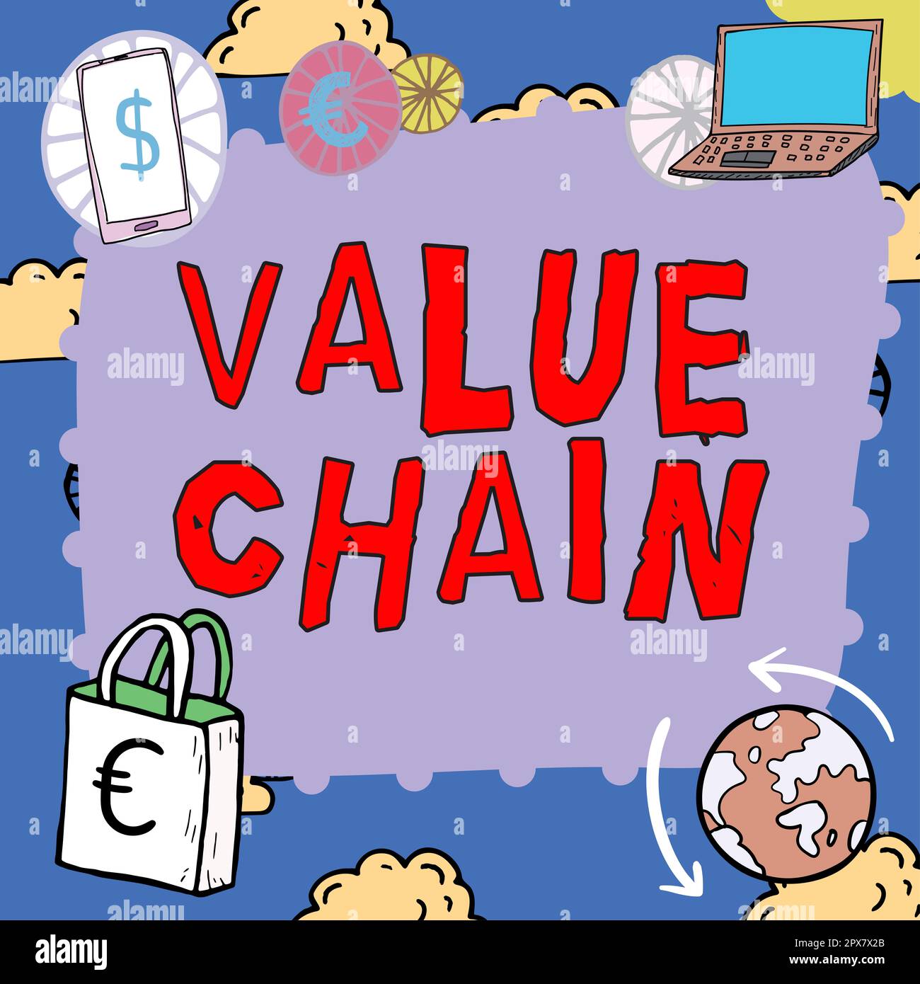 Text showing inspiration Value Chain, Concept meaning Business ...