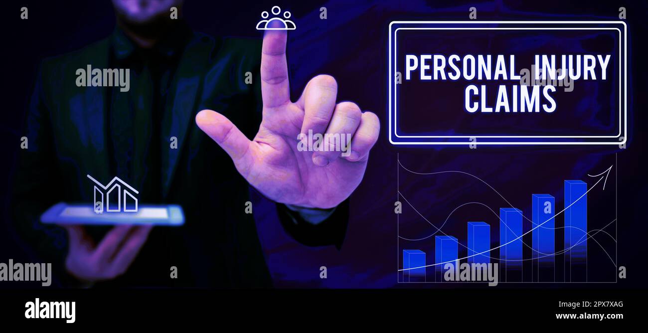 Text sign showing Personal Injury Claims, Business overview being hurt ...