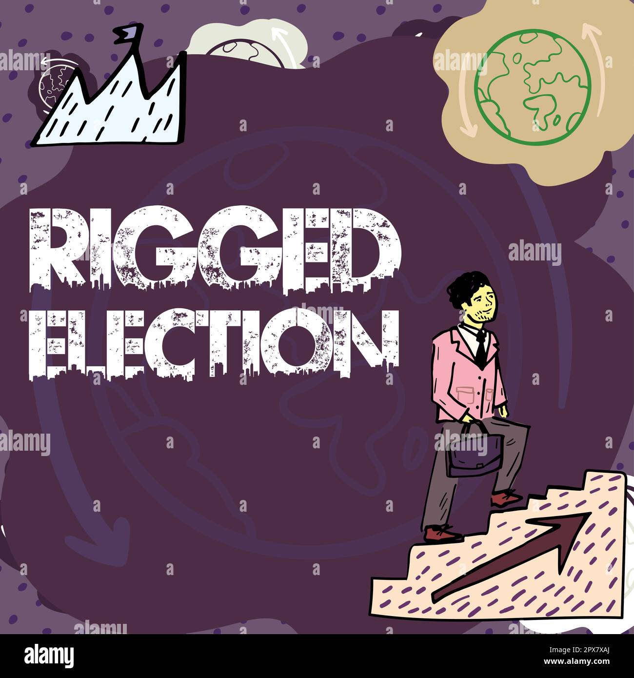 Text showing inspiration Rigged Election, Business idea Manage drilling ...