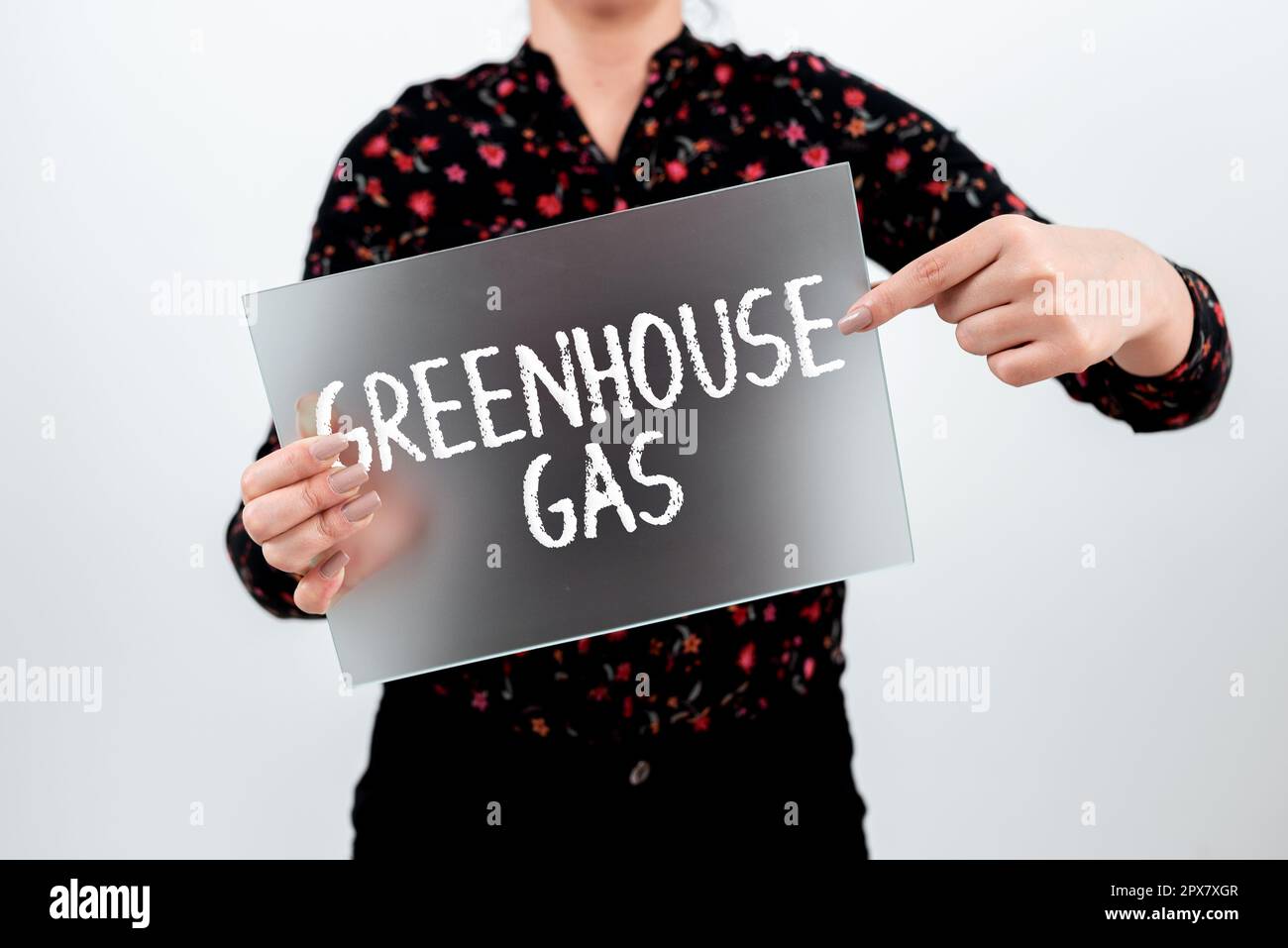 Hand writing sign Greenhouse Gas, Business concept carbon dioxide ...