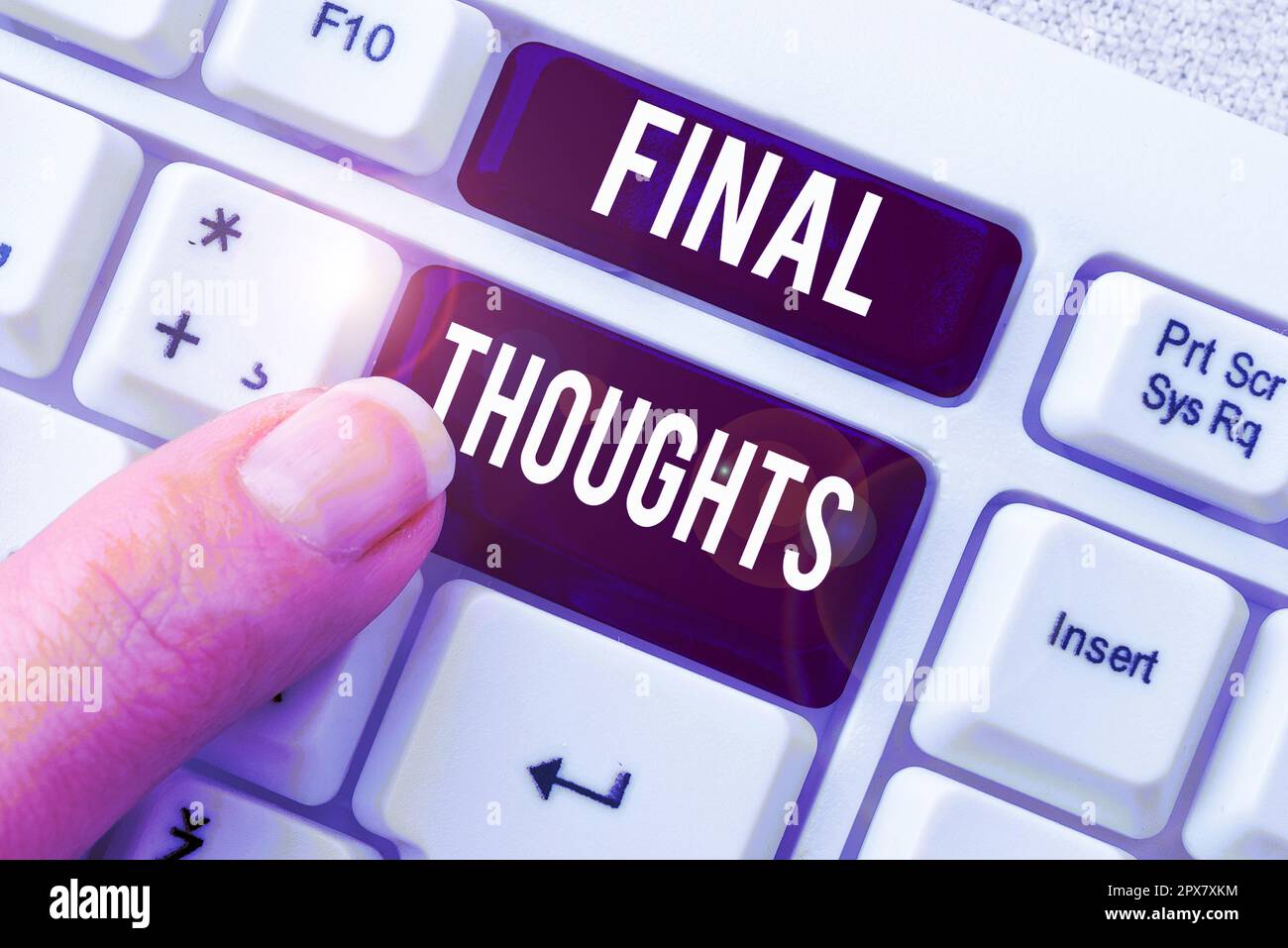 Writing displaying text Final Thoughts, Word Written on Conclusion Last ...