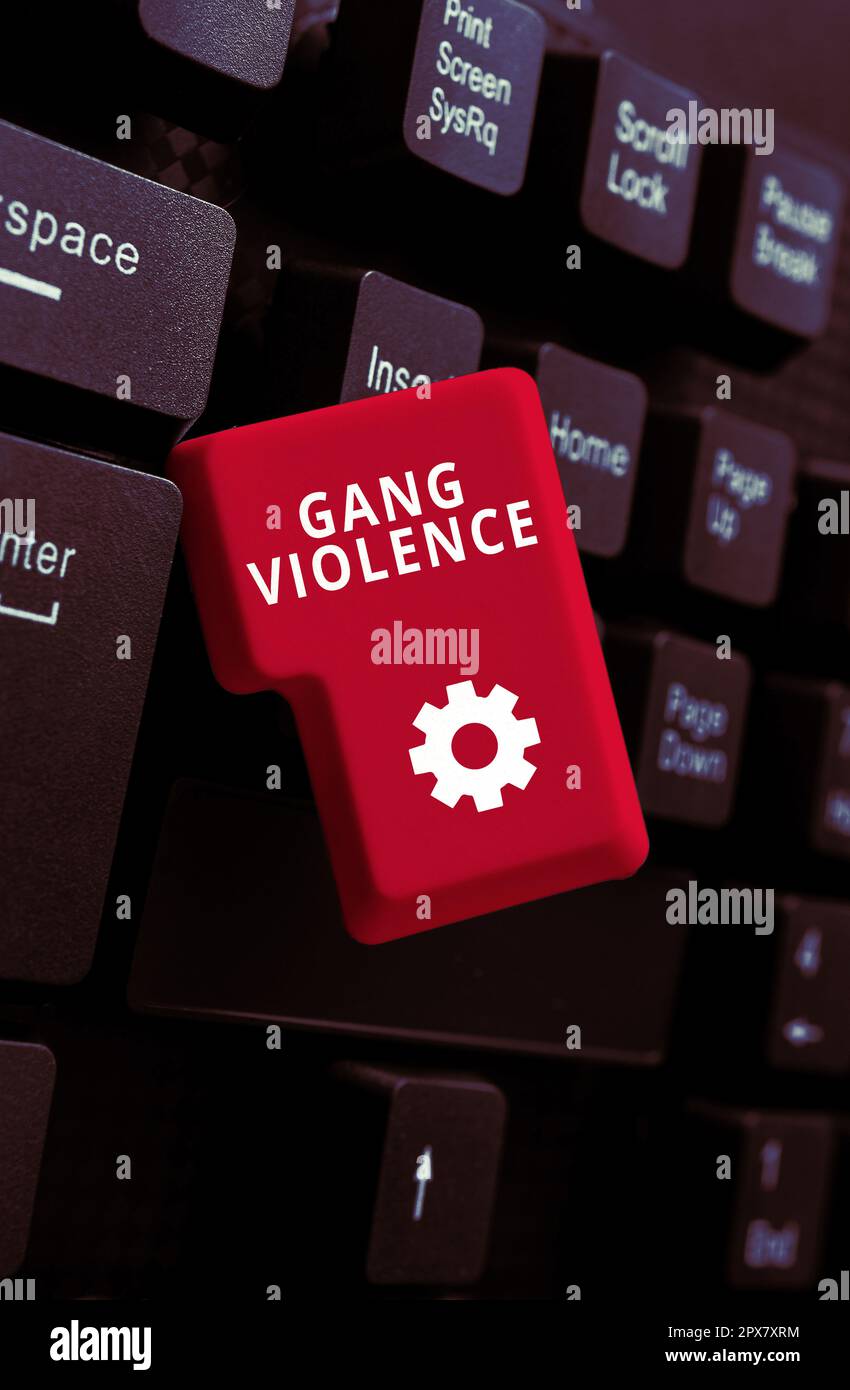 Writing displaying text Gang Violence, Concept meaning infringement of ...