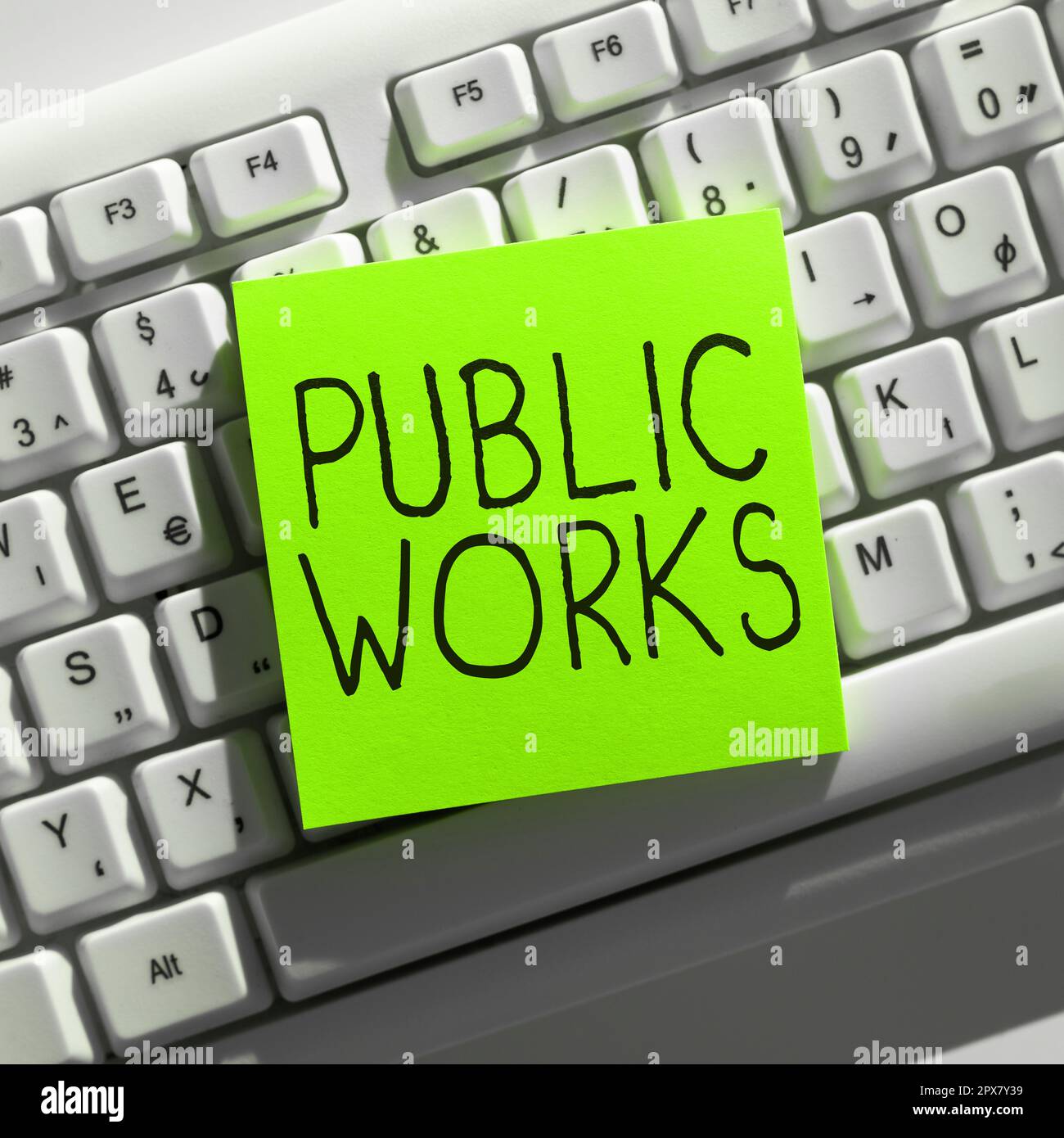 Conceptual caption Public Works, Word Written on Describes the viewing ...