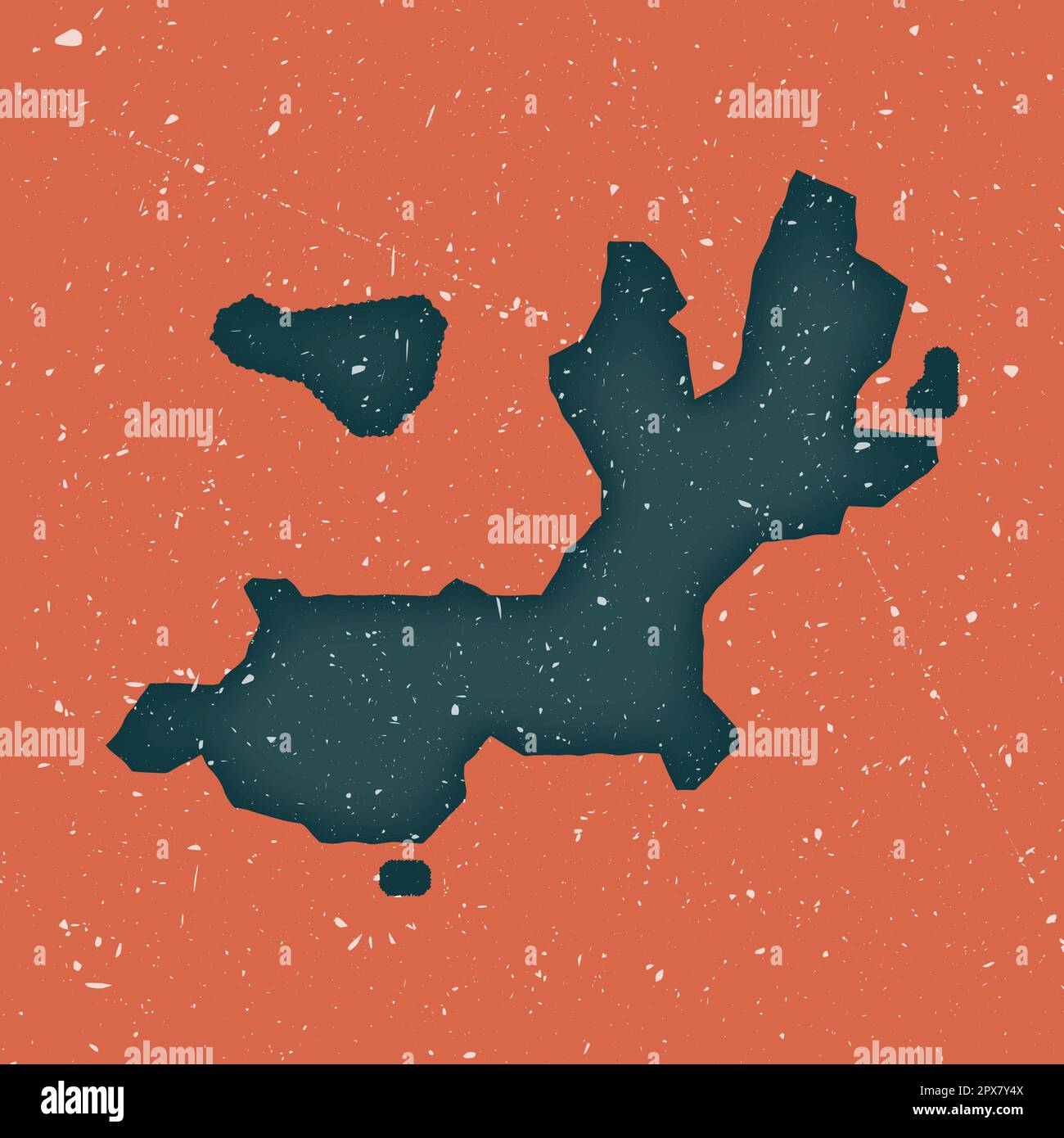 Terre-de-Haut Island vintage map. Grunge map with distressed texture ...