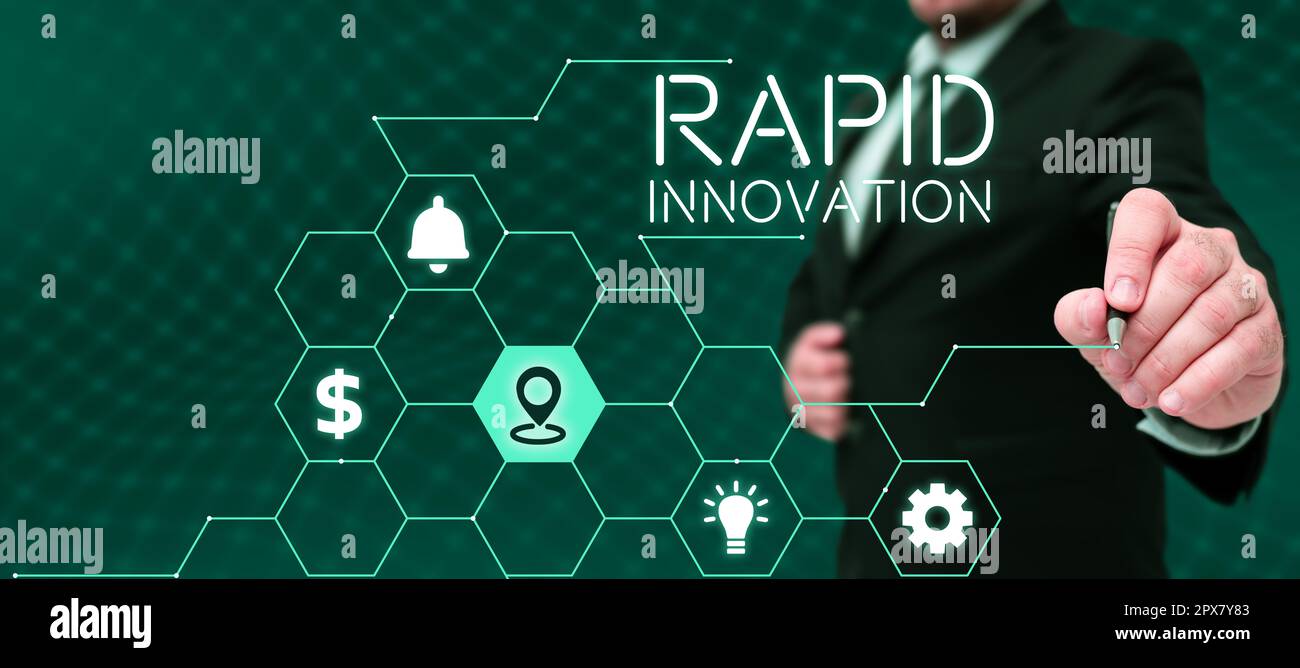 Text caption presenting Rapid Innovation, Concept meaning ... Text caption presenting Rapid Innovation, Concept meaning ...