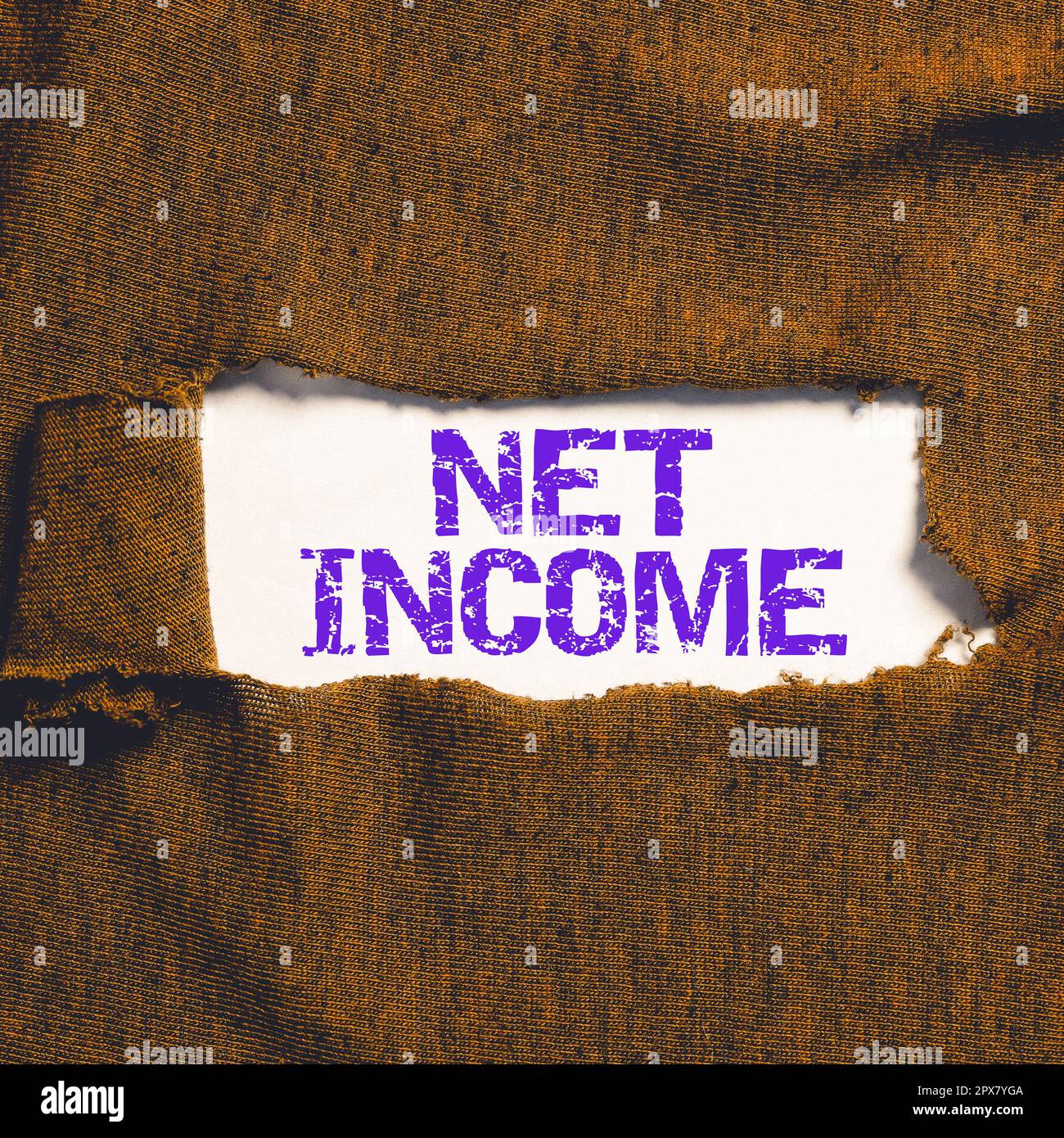 Sign displaying Net Income, Word Written on the gross income remaining ...