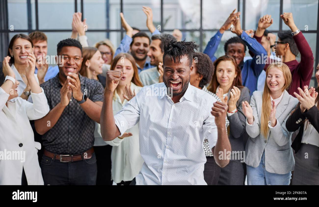 Diverse group young professionals enjoying hi-res stock photography and ...