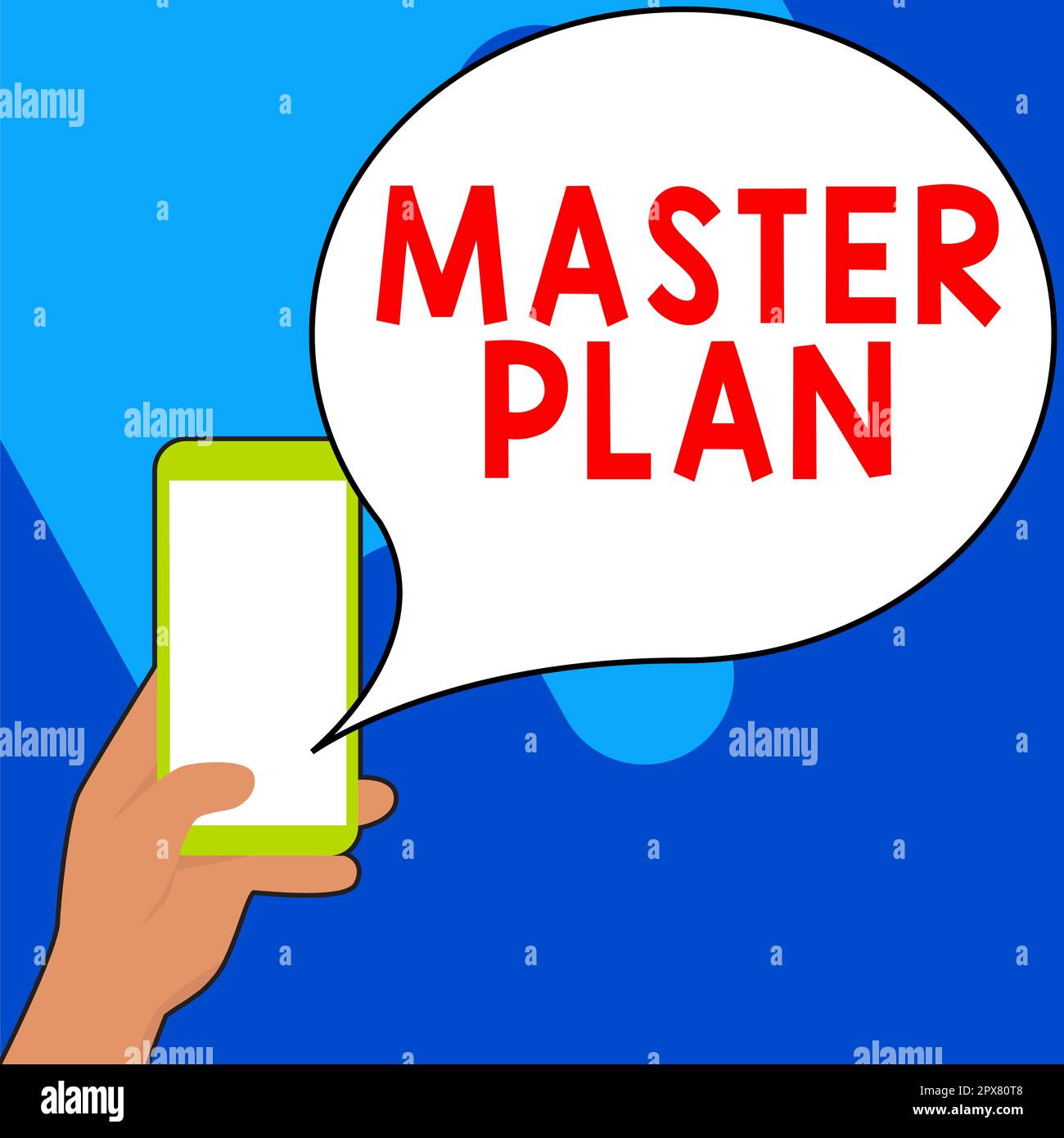 Sign displaying Master Plan, Business overview dynamic long-term ...