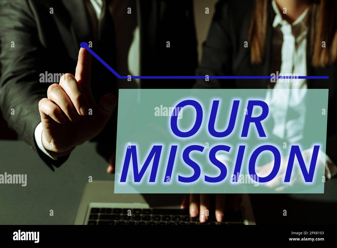 Text caption presenting Our Mission, Concept meaning tasks or schedule ...