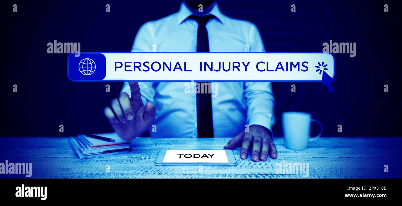 Text showing inspiration Personal Injury Claims, Concept meaning being ...