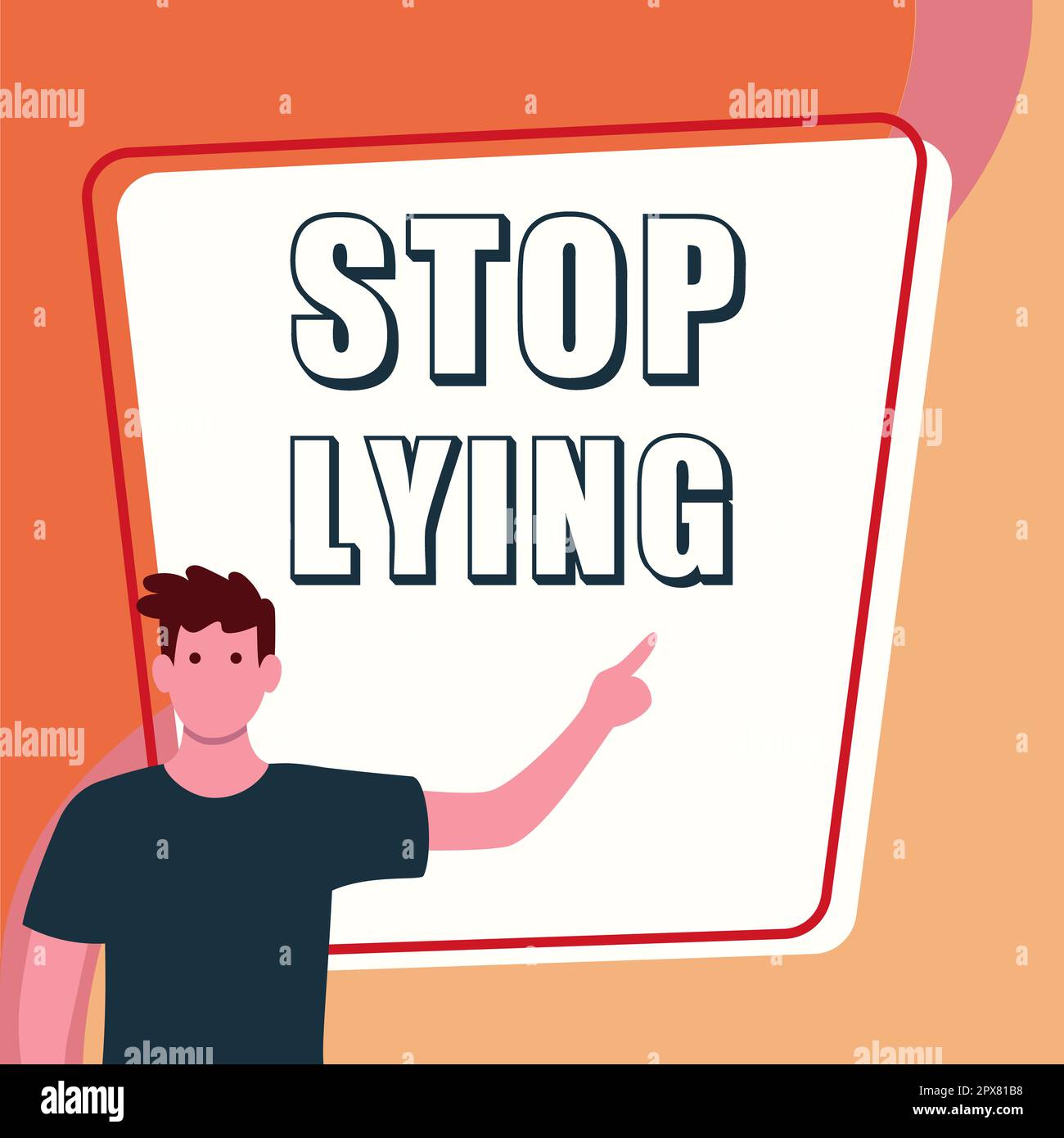 Inspiration showing sign Stop Lying, Business concept put an end on ...