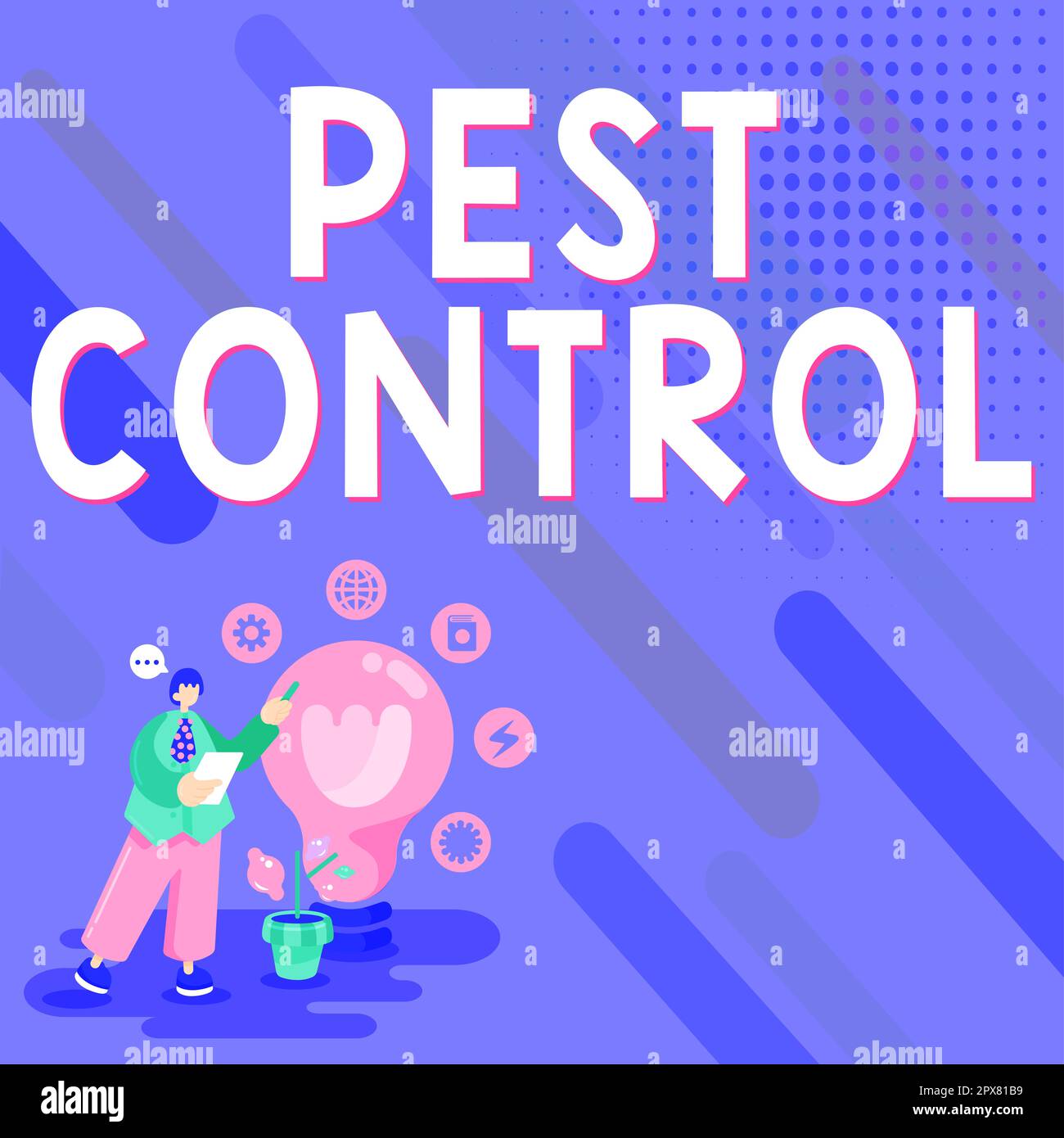 Conceptual caption Pest Control, Business overview Killing destructive ...