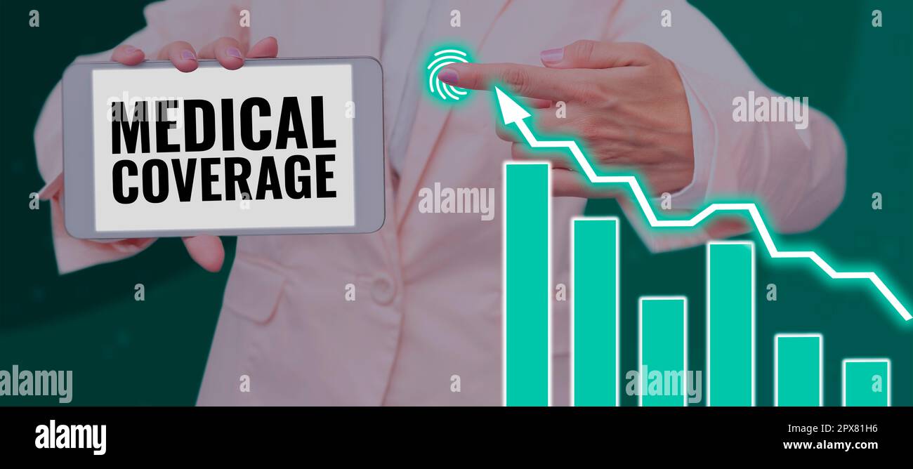Sign displaying Medical Coverage, Word for inclusion within the scope ...