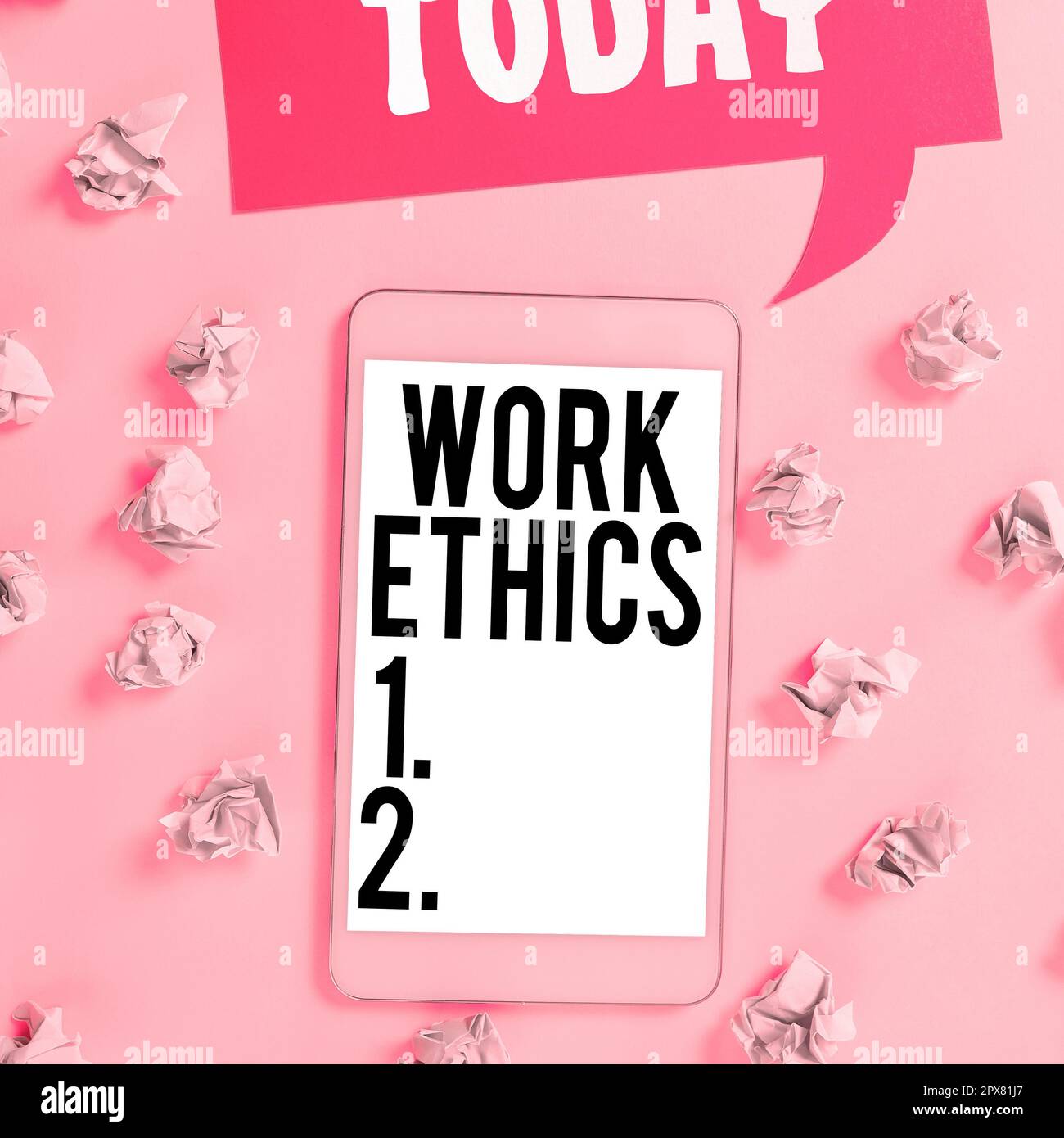 Conceptual display Work Ethics, Word for A set of values centered on ...