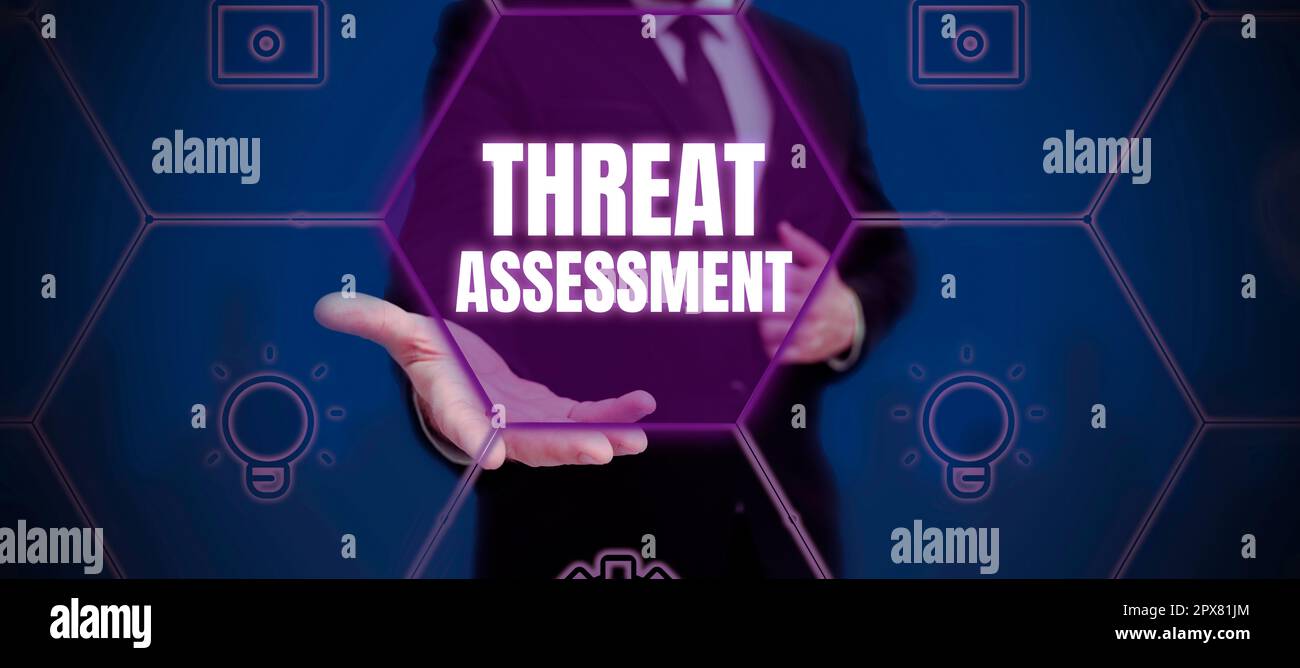 Sign displaying Threat Assessment, Internet Concept determining the ...