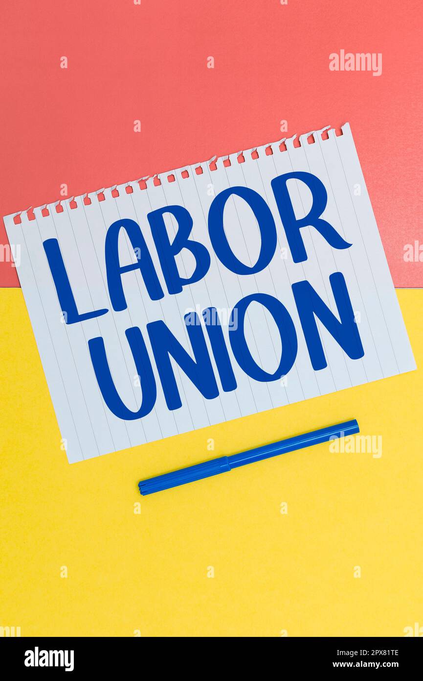 Handwriting text Labor Union, Concept meaning rules relating to rights ...