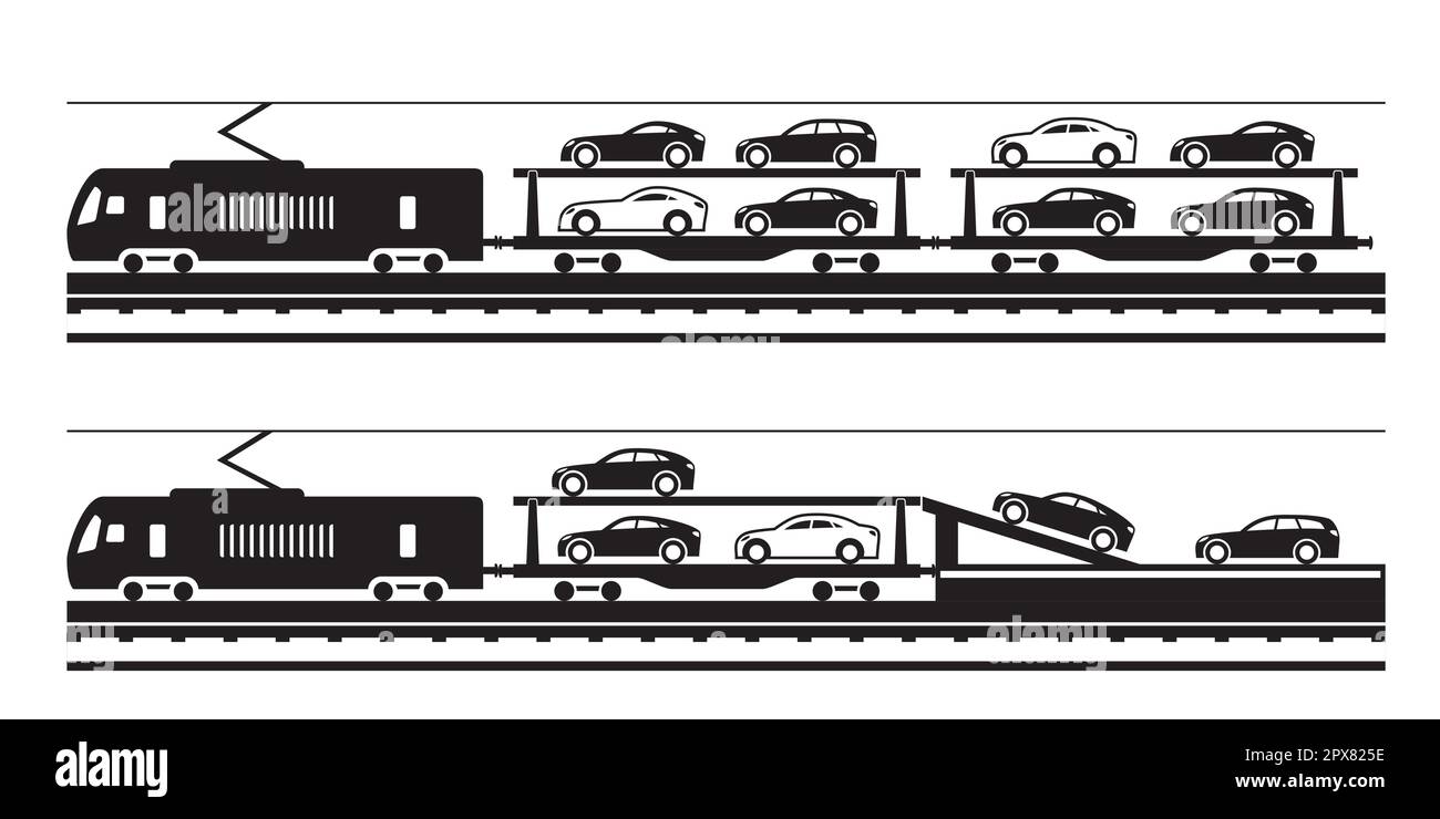 Railway car transporter – vector illustration Stock Vector Image & Art ...