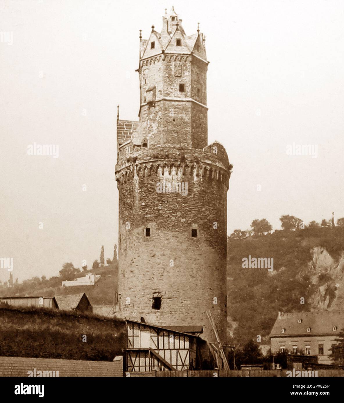 Andernach Watch Tower, Germany, Victorian period Stock Photo - Alamy