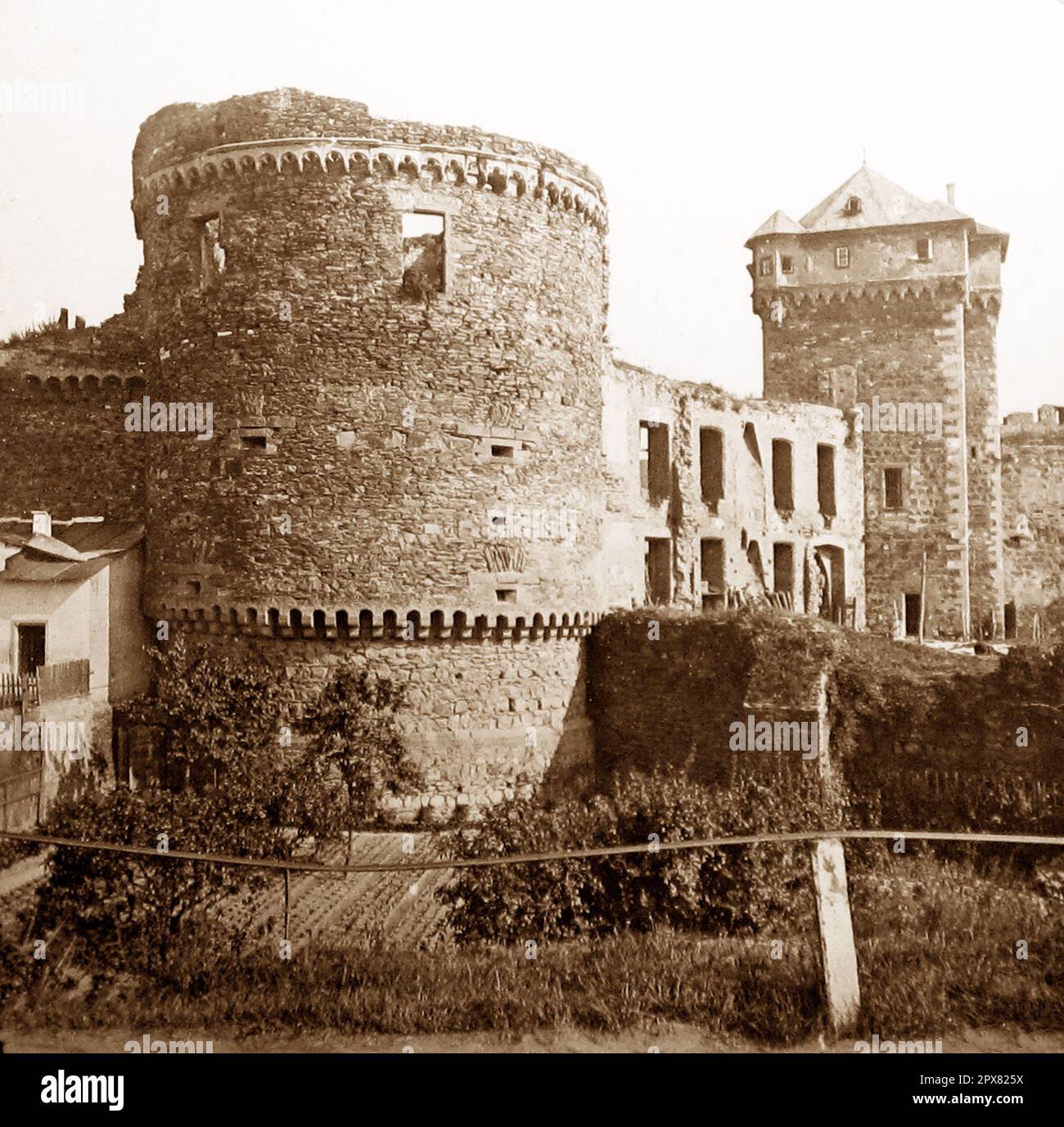 Andernach Castle, Germany, Victorian period Stock Photo - Alamy