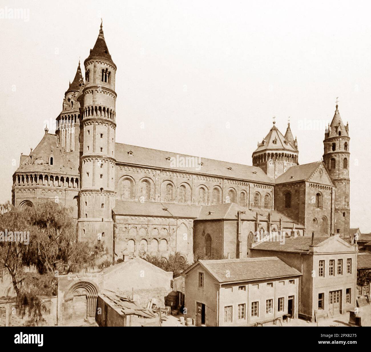 Worms Cathedral, Germany, Victorian period Stock Photo - Alamy