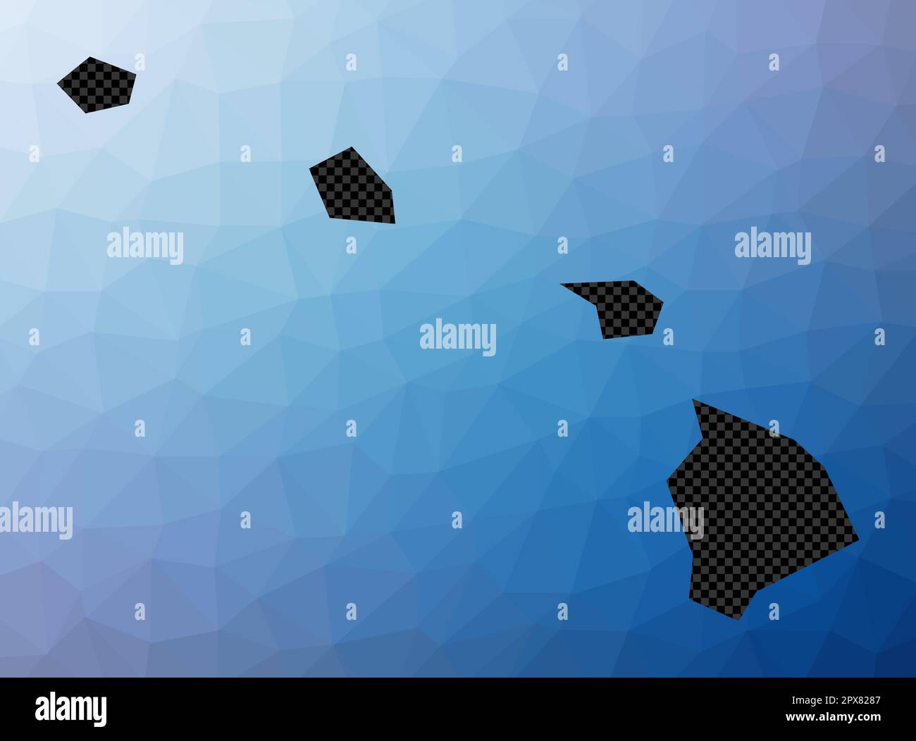 Hawaii geometric map. Stencil shape of Hawaii in low poly style ...