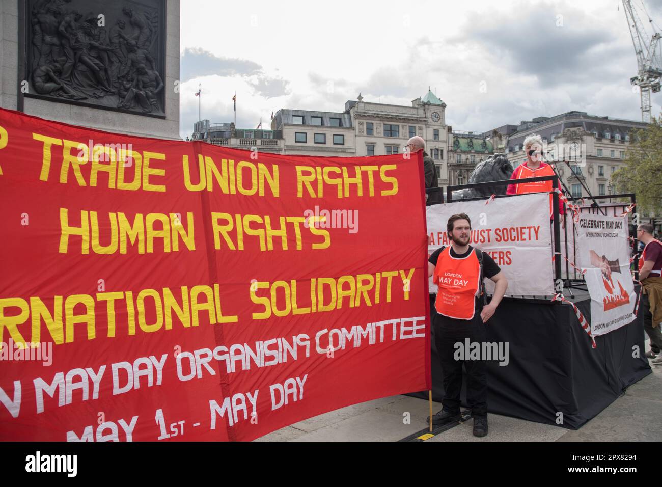 guest speaker at the international labour rally may day Stock Photo - Alamy