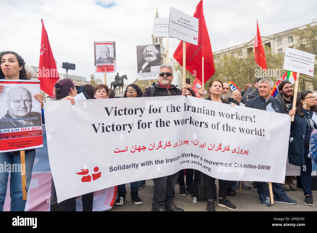guest speaker at the international labour rally may day Stock Photo - Alamy