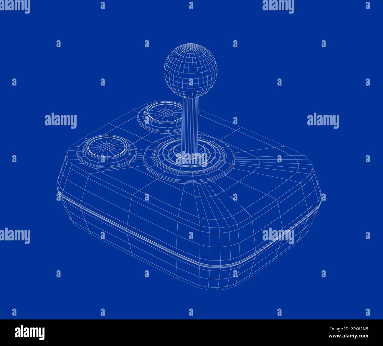3D wire-frame model of retro computer joystick Stock Photo - Alamy