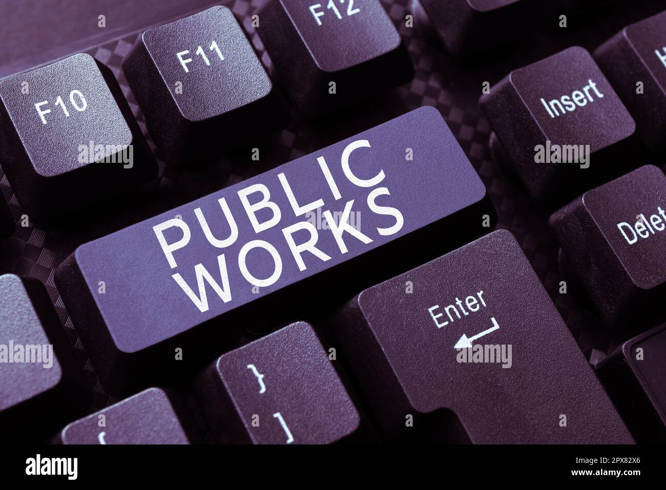 Hand writing sign Public Works, Internet Concept Describes the viewing ...