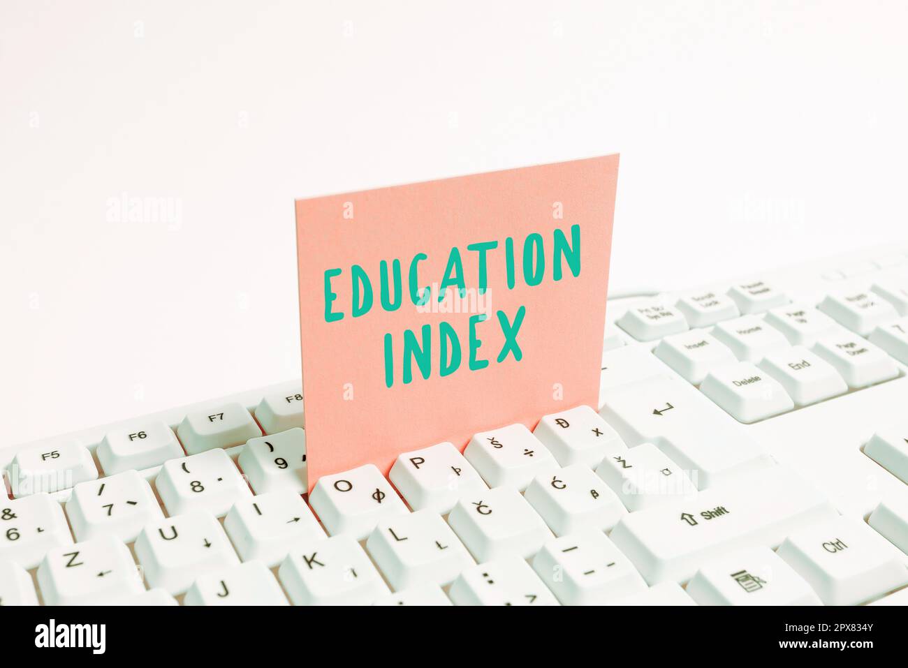 Sign displaying Education Index, Business overview aiming to meet ...