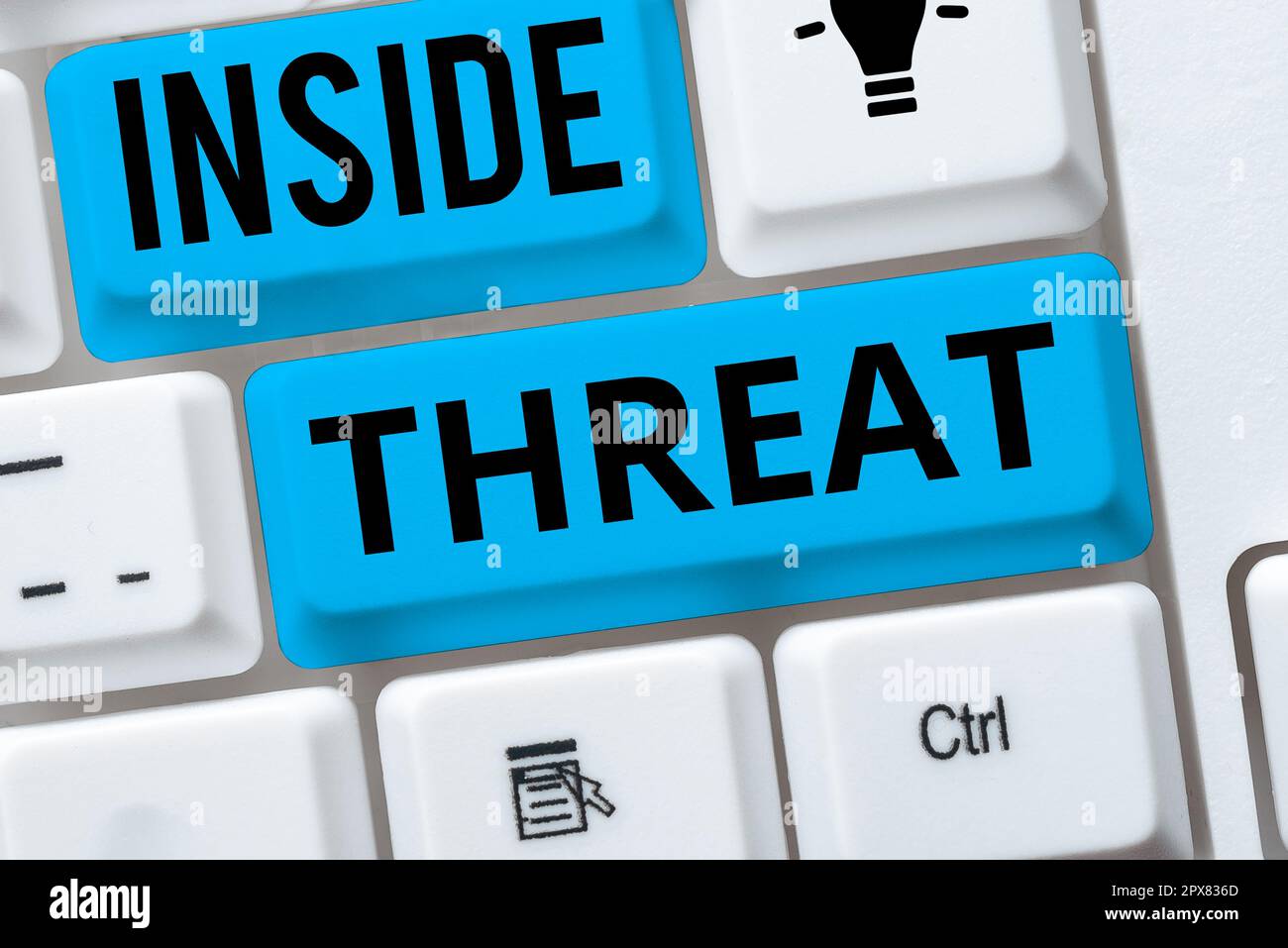 Handwriting text Inside Threat, Word Written on Information that only ...