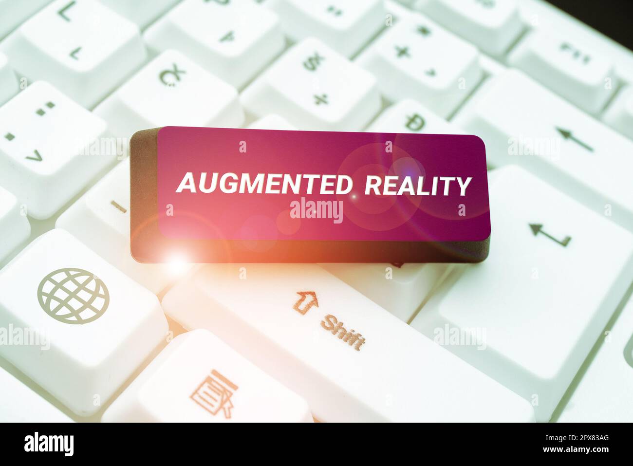 Conceptual caption Augmented Reality, Business showcase technology that ...