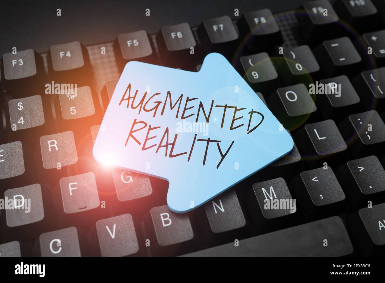 Conceptual caption Augmented Reality, Word for technology that imposes ...