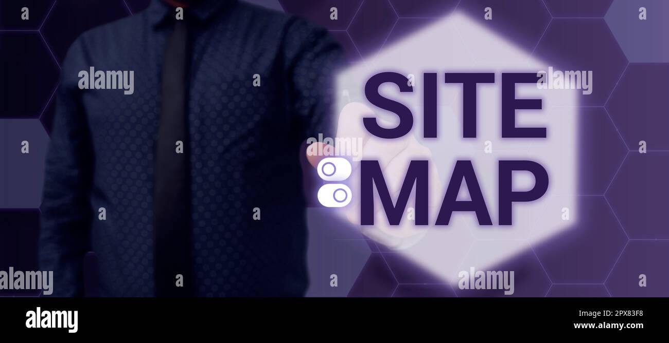 Sign displaying Site Map, Business idea designed to help both users and ...