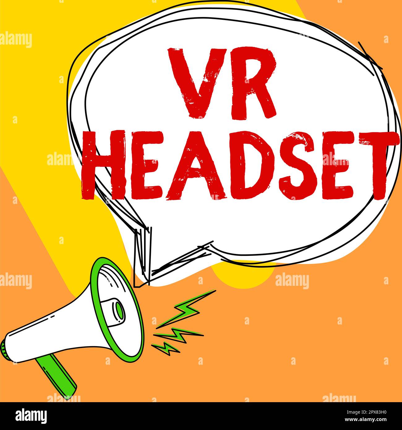 Handwriting text Vr Headset, Business showcase head-mounted device that ...