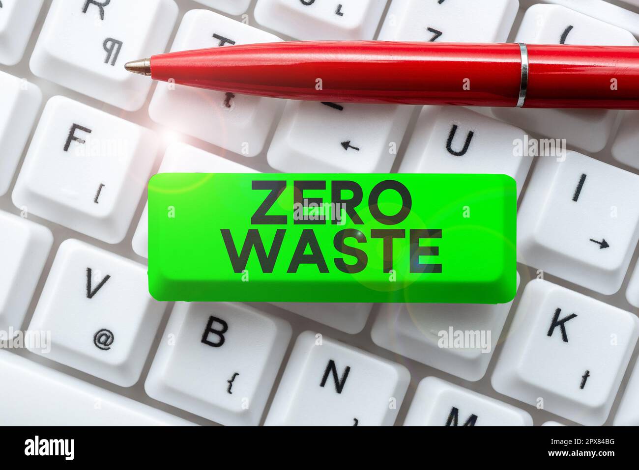 Conceptual caption Zero Waste, Business overview industrial responsibility includes composting ...