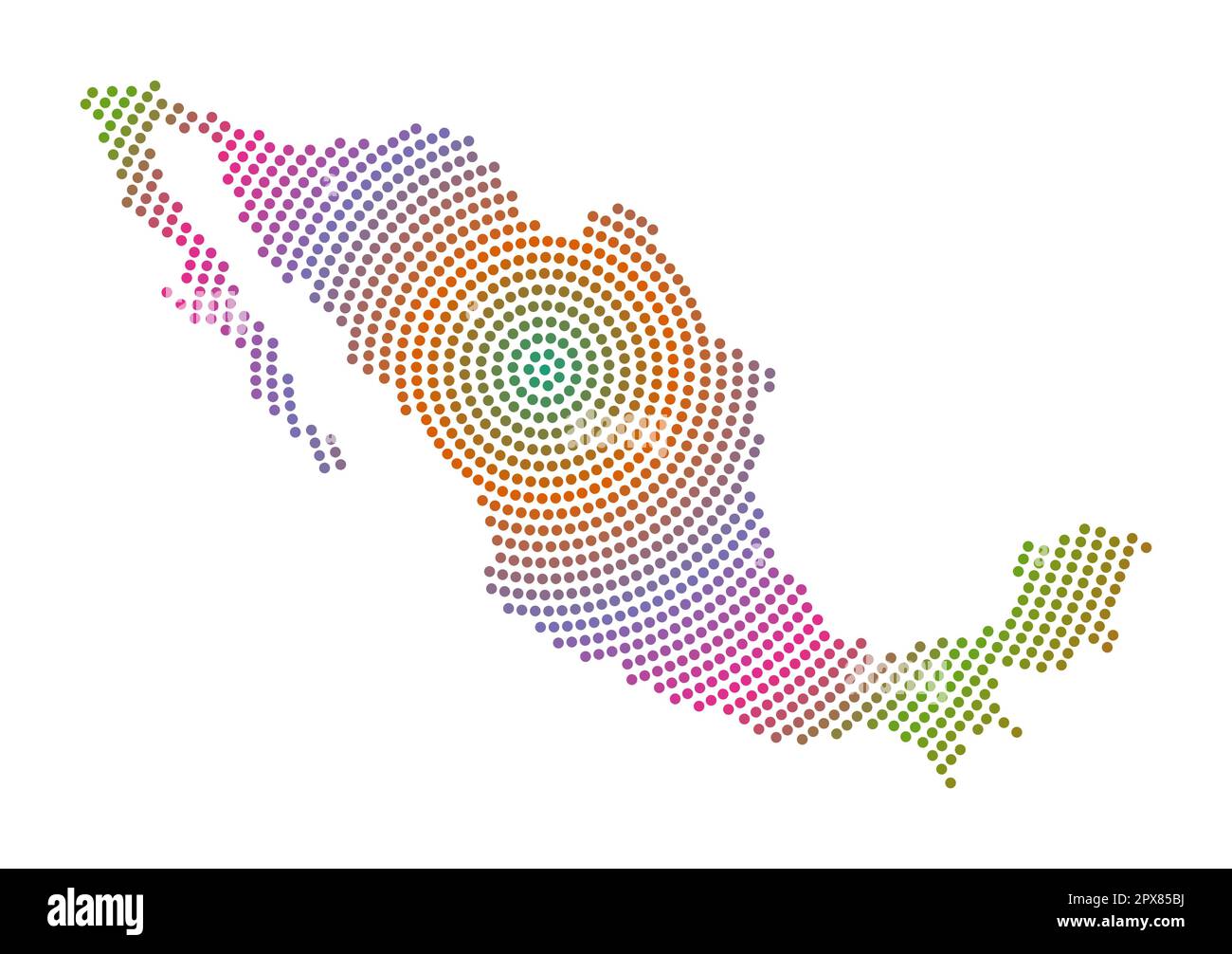 Mexico dotted map. Digital style shape of Mexico. Tech icon of the ...