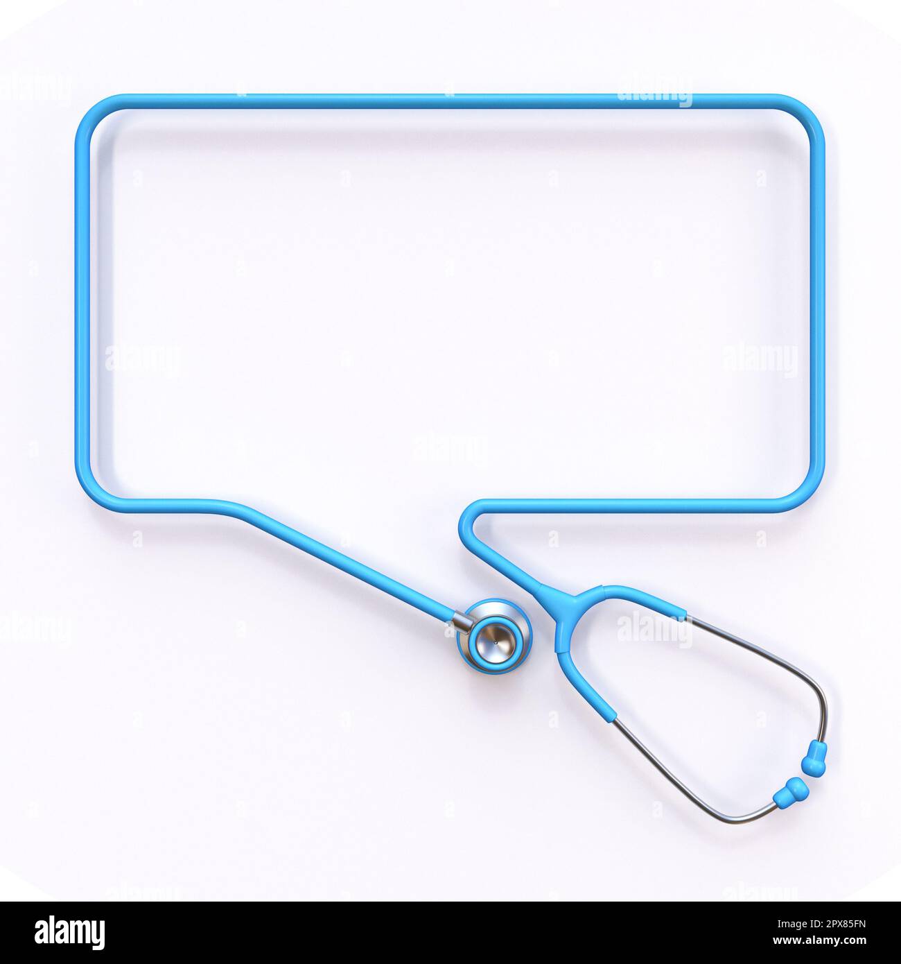 Rectangular horizontal stethoscope comic bubble 3D rendering ...