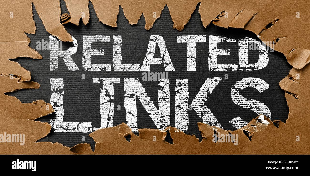 Writing displaying text Related Links, Business overview Website inside ...