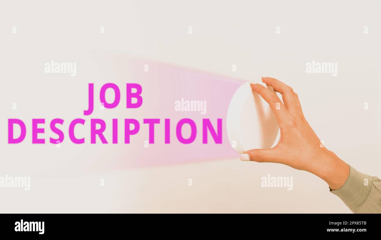 Inspiration showing sign Job Description, Business showcase A document ...