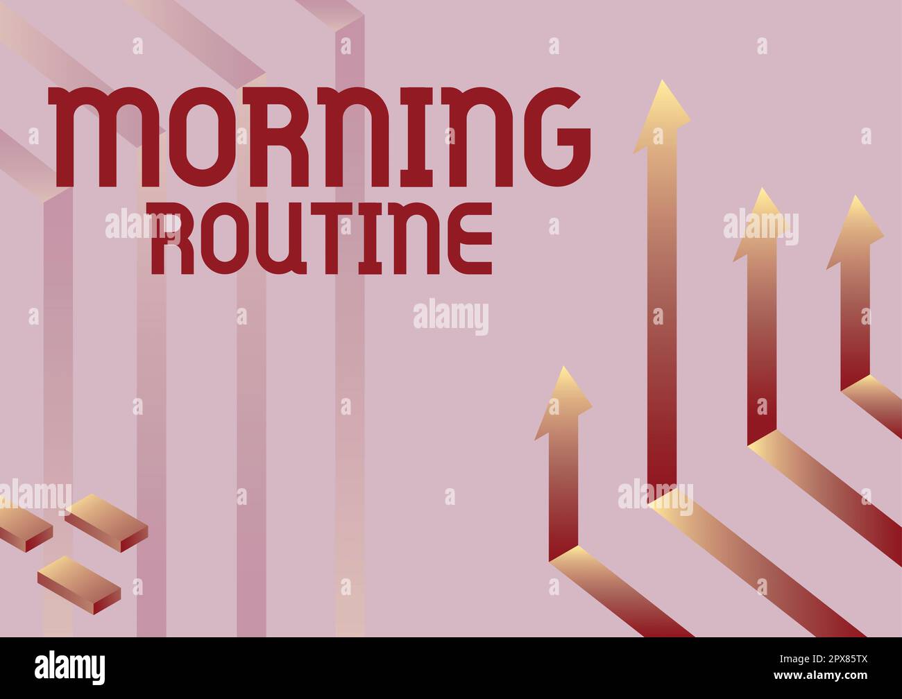 Conceptual caption Morning Routine, Word for initiation of consumer ...