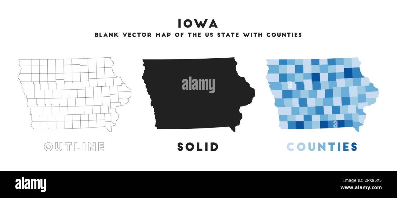 Iowa map. Borders of Iowa for your infographic. Vector US state shape ...