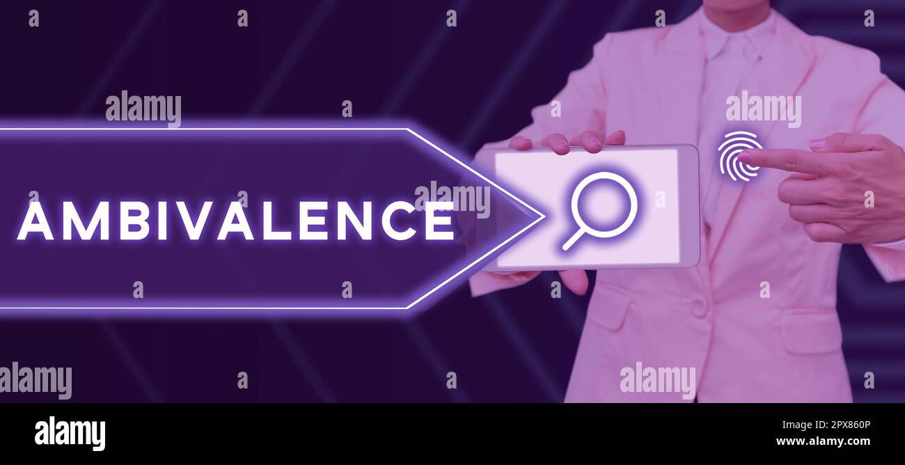 Hand writing sign Ambivalence, Word Written on attitudes or feelings ...