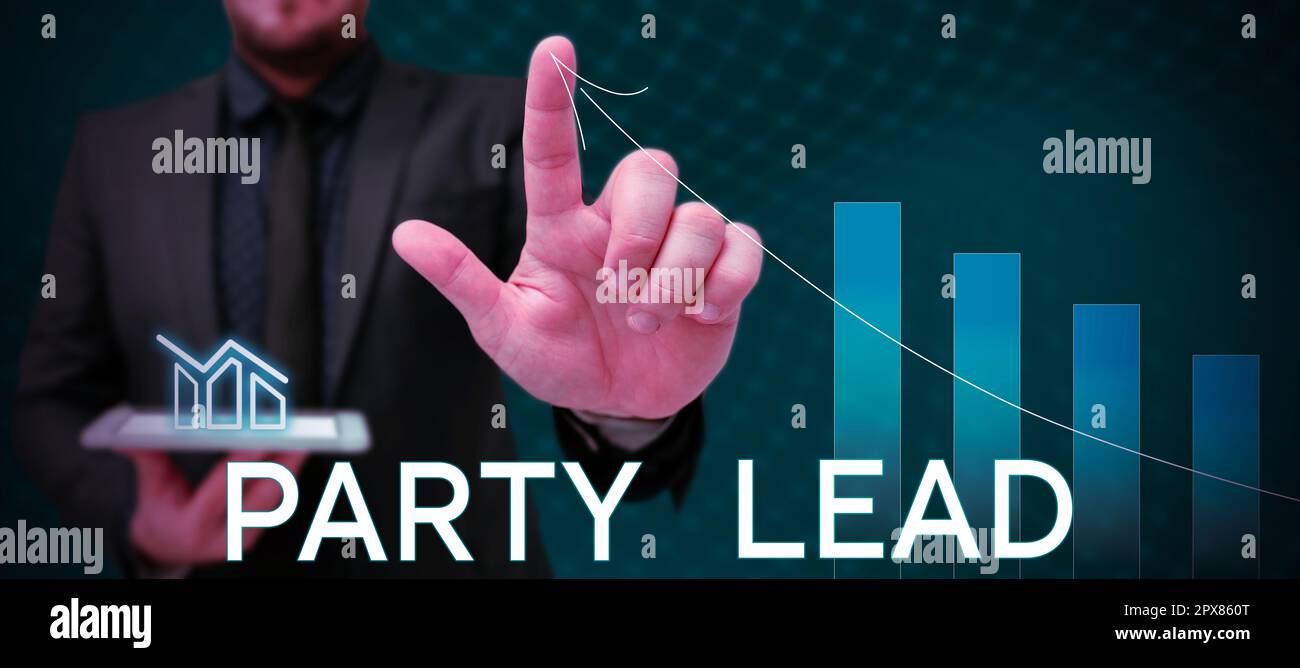 Conceptual caption Party Lead, Word for acts as the official ...