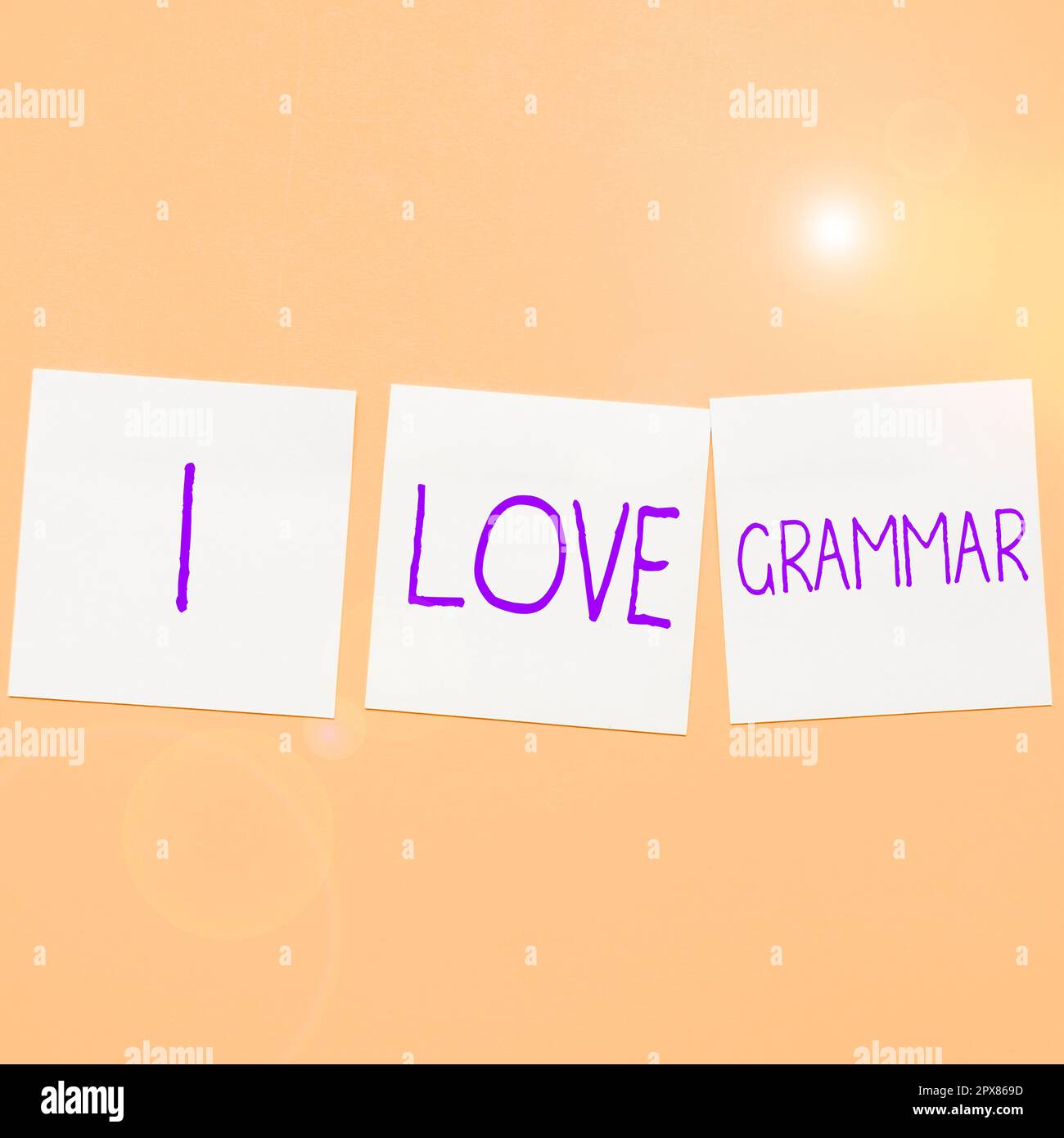 Writing displaying text I Love Grammar, Word for act of admiring system ...