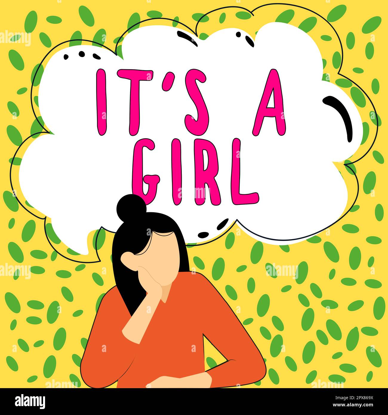 Text sign showing It's A Girl, Word Written on Expecting a female baby ...