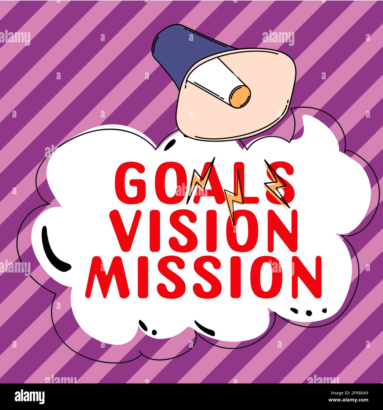 Sign displaying Goals Vision Mission, Word Written on practical ...