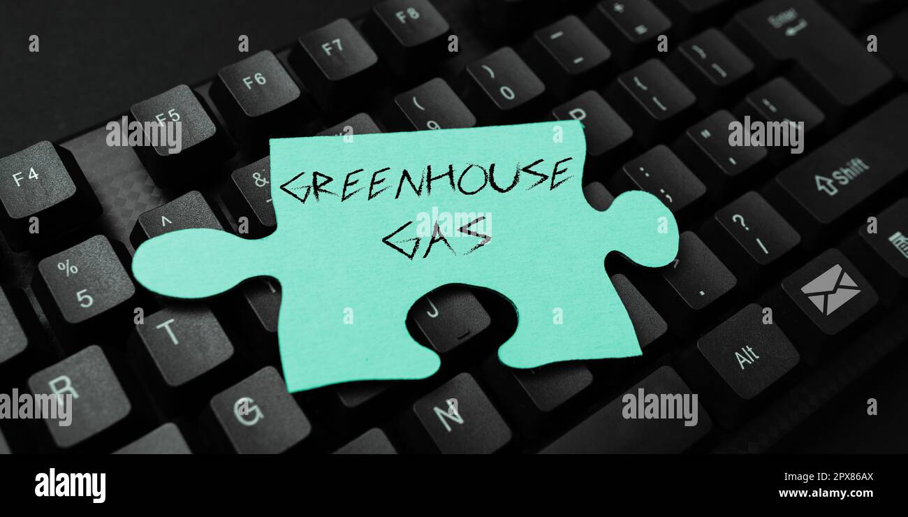 Hand writing sign Greenhouse Gas, Word Written on carbon dioxide ...