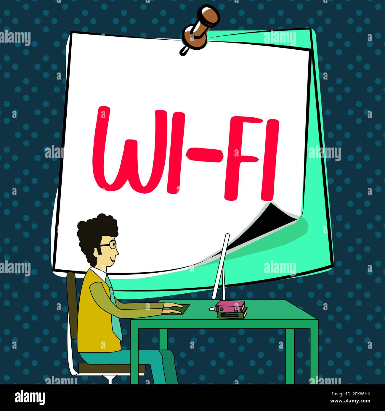 Text caption presenting Wi Fi, Business approach radio technologies ...