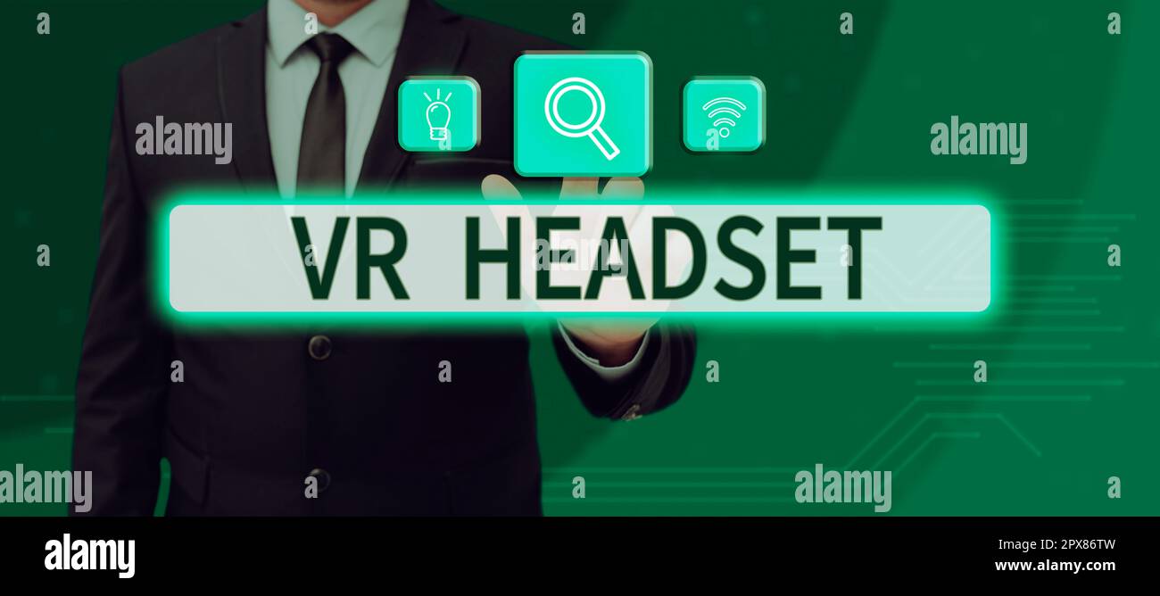 Text showing inspiration Vr Headset, Concept meaning head-mounted ...